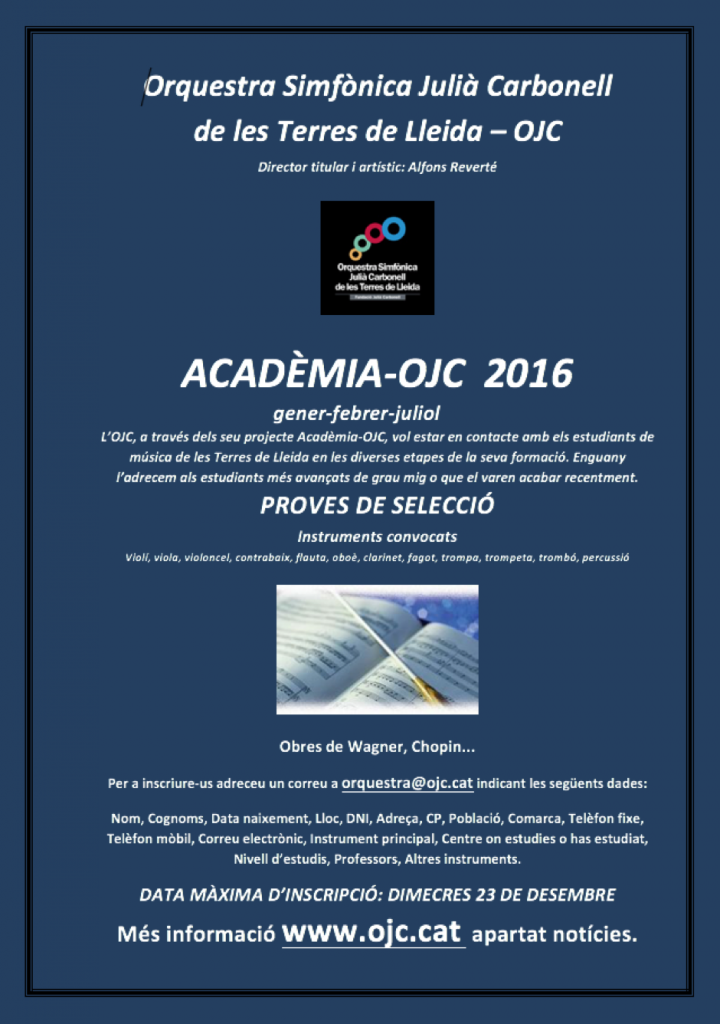 Acadèmia OJC – 2016! | OJC